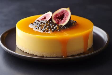 Premium Photo Velvety Passion Fruit Flan