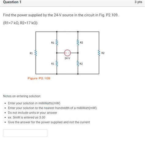 Solved Find The Power Supplied By The 24 V Source In The Chegg