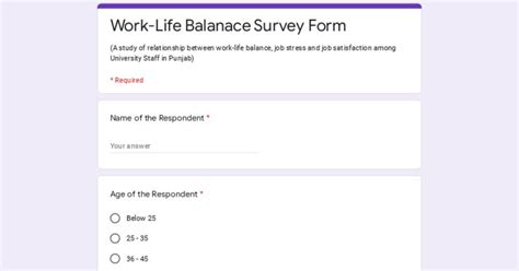 Preeti Kushwaha On Linkedin Work Life Balanace Survey Form