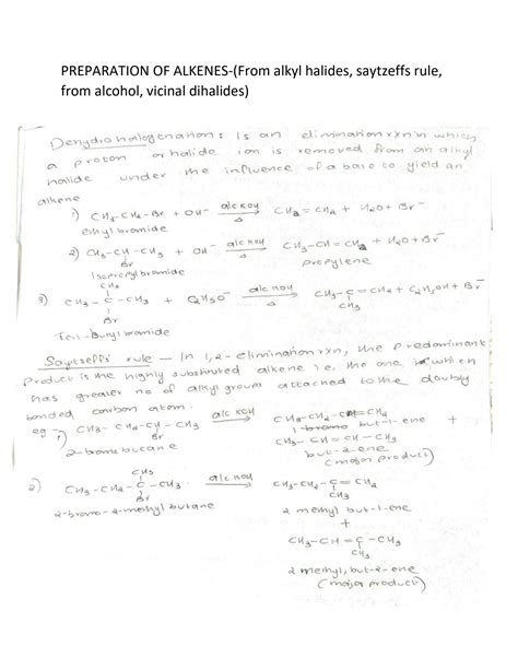 Solution Preparation Of Alkenes Saytzeff Rule Dehydration Of Alcohols Dehydrohalogenation Of