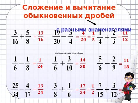 Презентация Сложение и вычитание обыкновенных дробей 5 класс математика Область знаний