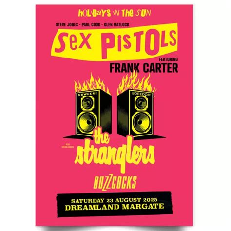 Frank Carter And Sex Pistols Concert Poster 2025 Tour For Frank And Sex