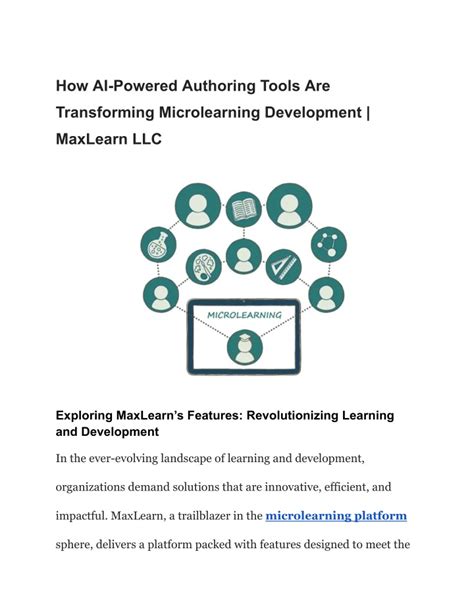 PPT - How AI-Powered Authoring Tools Are Transforming Microlearning Development _ MaxLearn LLC ...