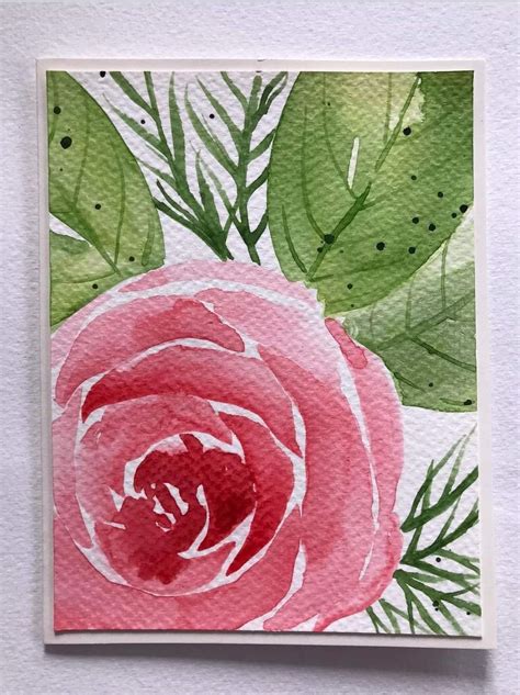 Pink Rose Watercolor Painting