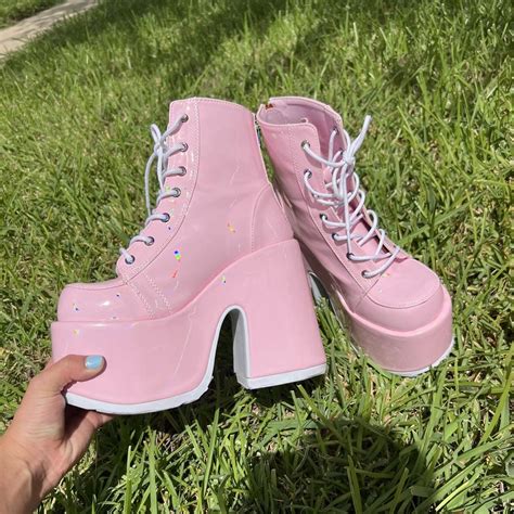 Beautiful Camel 203 Demonia Boots💗🌈🦄 Only Worn Once Depop