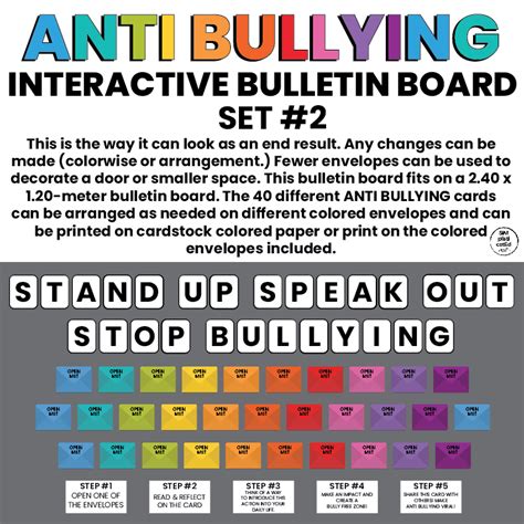 Bullying Prevention Bulletin Board Anti Bullying Interactive Set