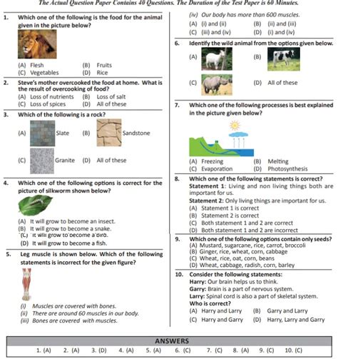 Silverzone Science Olympiad Ios Sample Question Paper 2023 For Class 2