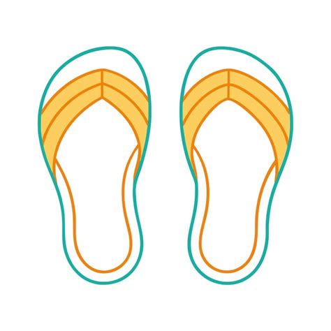 Flip Flops Beach Shoes Vector Symbol Vector Illustration Premium Ai