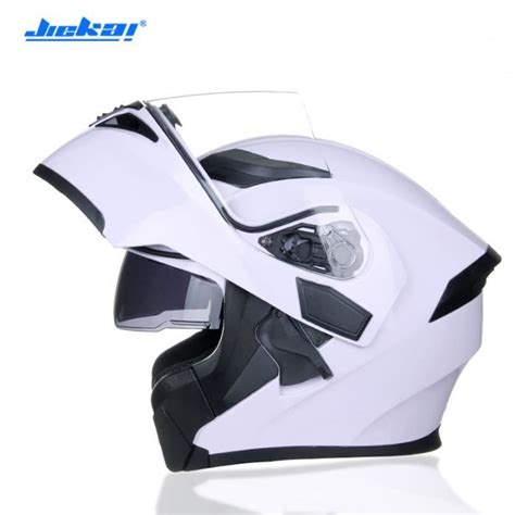 RUMOCOVO casque de moto à rabat complet pour hommes femmes Double objectif pour hiver pour