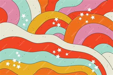 Premium Vector Psychedelic Groovy Background