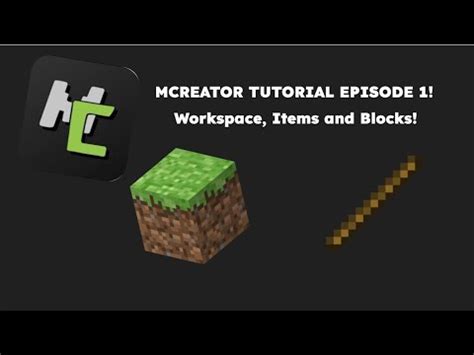 MCREATOR TUTORIALS EPISODE Workspace Items And Blocks YouTube