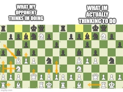 Chess Meme What Your Opponent Think Your Doing Vs What You Actually Think To Do Rchess