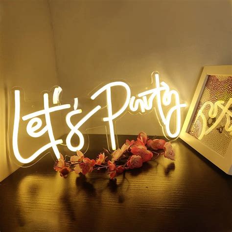Mupoo Led Dekolicht Lets Party Led Stripe Led Acryl Neon Deko Zimmer
