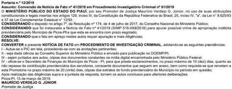 Mp Pi Apura Crime De Apropriação Indébita Previdenciária Na Cidade De