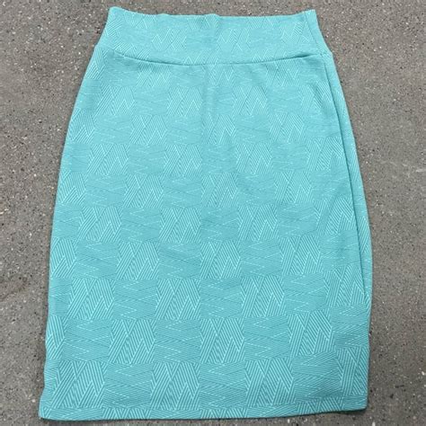 Lularoe Skirts Casual Textured Mint Green Pattern Lularoe Cassie