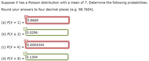 Solved Suppose X Has A Poisson Distribution With A Mean Of