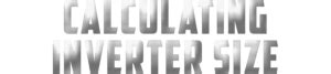 Calculate Inverter Size Solar Stik