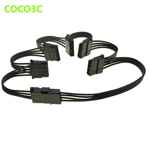 4 Pin Molex Power Port Male 1 To 6 Female Ports Power Supply Extension