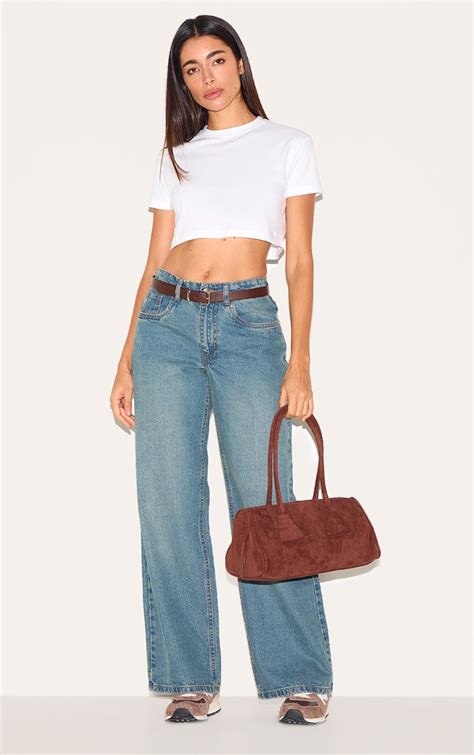 Vintage Blue Low Waist Wide Leg Jeans Denim Prettylittlething