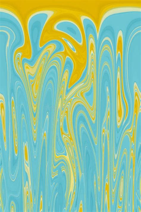 Abstraction Yellow Patterns On A Pale Blue Background Stock
