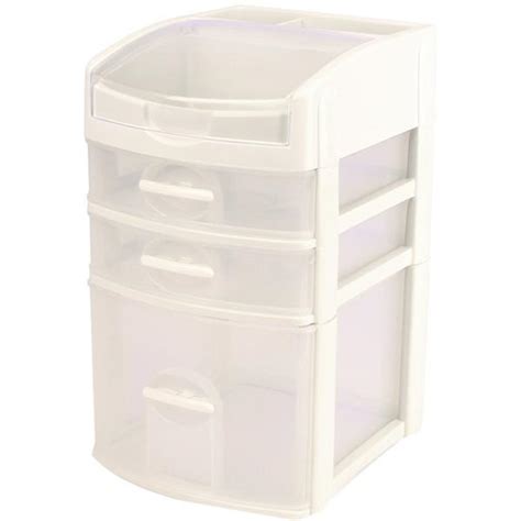 Gaveteiro Pl Stico De Mesa C Gavetas Branco Mitro Pt Un Organiza O Kalunga