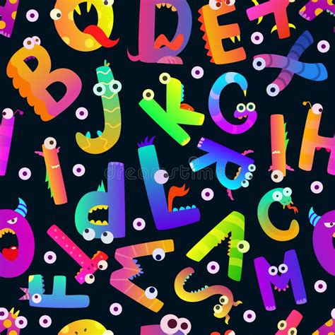 Funny Alphabet Pattern Scary Letters And Characters On Different