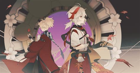 Kaedehara Kazuha And Kazuhas Friend Genshin Impact Drawn By Lsten