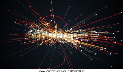 Particles Collision Hadron Collider Astrophysics Concept Stock