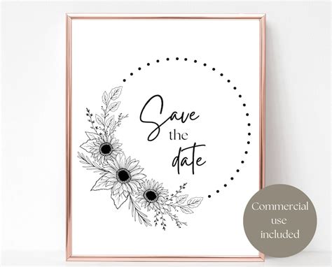 Sunflower Svg Flower Svg Circle Frame Svg Hand Drawn Etsy