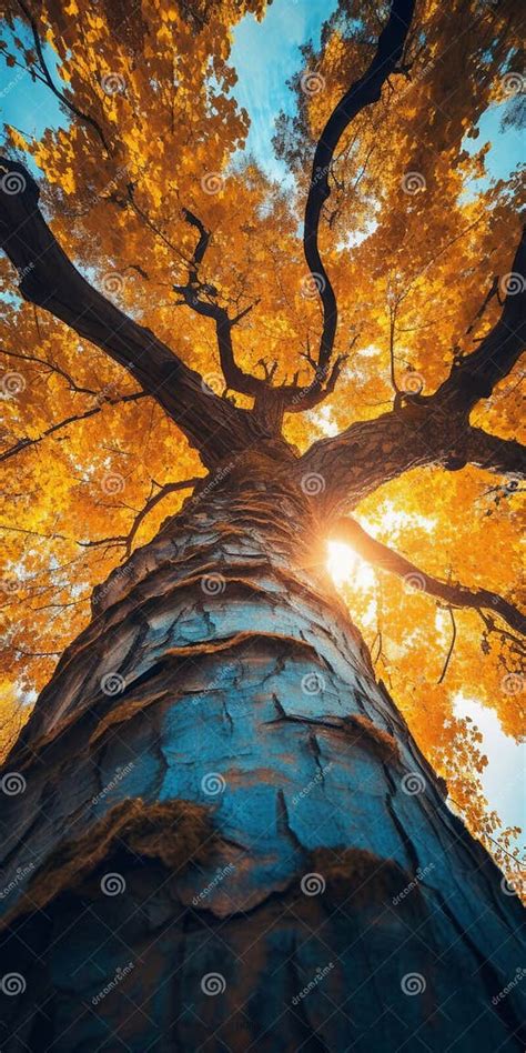 Stunning Dark Azure And Light Amber Tree A Captivating Nature