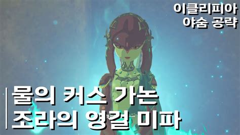 [필수] 물의 커스 가논과 조라의 영걸 미파 [이클리피아]젤다의 전설 야생의 숨결 100 공략 Youtube