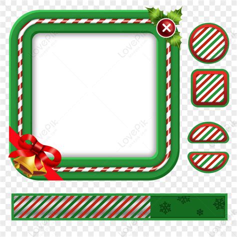 녹색 품질 프레임 크리스마스 게임 테마 게임 Ui 버튼 일러스트 줄무늬 일러스트 질감 일러스트 Png 일러스트 무료 다운로드 Lovepik