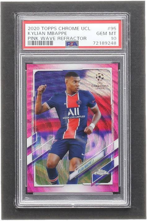 Kylian Mbappe 2020 21 Topps Chrome Uefa Champions League Pink Wave