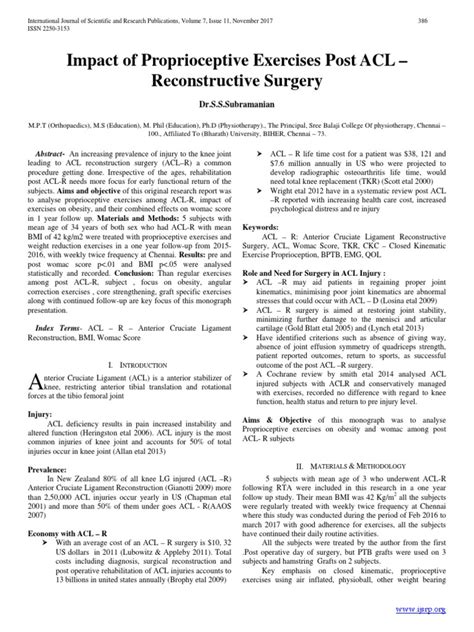 Proprioceptive Exercises Pdf Knee Musculoskeletal System
