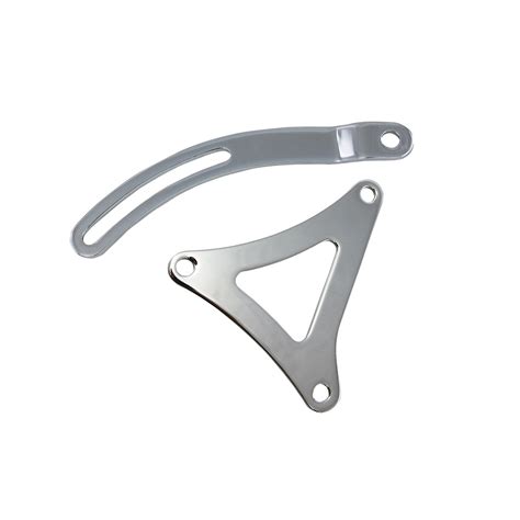 6069 Alternator Generator Header Bracket Sb Chevy Chrome Steel