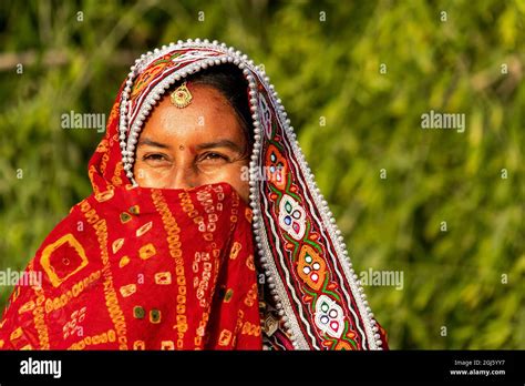 India Gujarat Bhuj Great Rann Of Kutch Ahir Tribe Portrait Of An