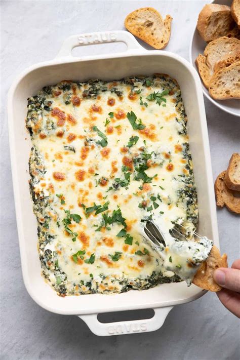 Cream Cheese Spinach Dip Lightened Recipe Feelgoodfoodie Cream