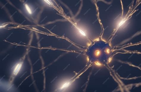 Premium Ai Image Microscopic Brain Cellsglowing Synapses And Dendrites Under Microscope