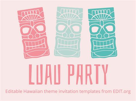 Free Printable Luau Flyers Luau Party Invitation Template Free