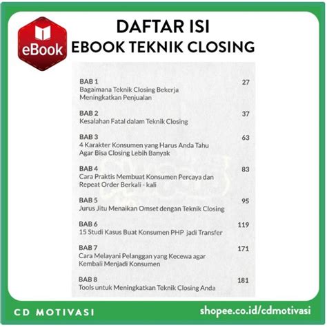 Jual Teknik Closing Tehnik Closing Rico Huang Diah Gomay Alonastore