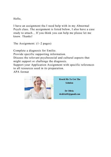 Helloi Have An Assignment Tha I Need Help With In My Abnormal Pdocx