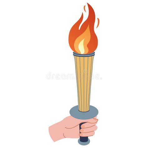 Hand Holding A Torch Sport Symbol Flat Vector Illustration Design