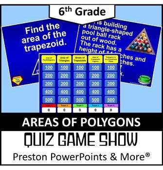 6th Quiz Show Game Area Of Polygons In A PowerPoint Presentations