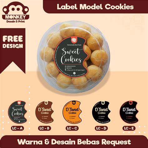 Jual Label Sticker Toples Kemasan Custom Bahan Cromo Model Cookies Free