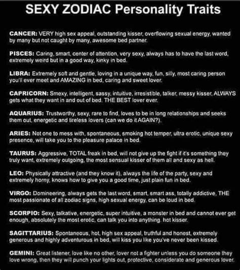 Sexy Zodiac Personality Traits Cancer Very High Sex Appeal