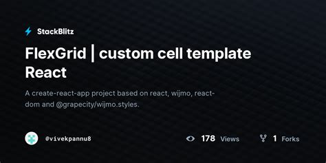 Flexgrid Custom Cell Template React Stackblitz