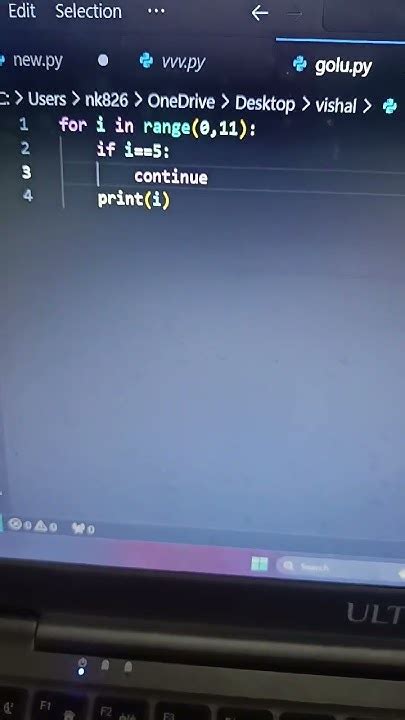 For Loop With Continue Statement In Python Forloop Continuestatement Aktu Viral Feedshorts