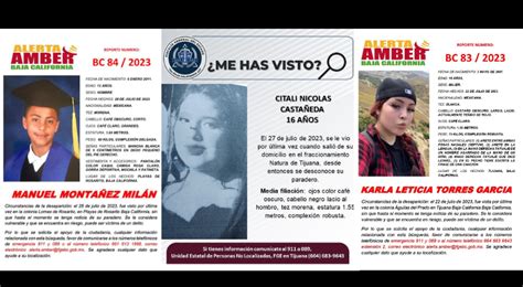 Emiten Dos Alertas Amber Y Una Pesquisa Para Localizar A Menores De