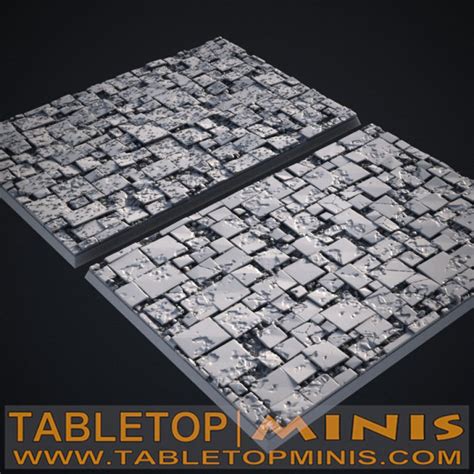 3d Printable Broken Tiles 100x150mm Rectangular Bases By Tabletopminis