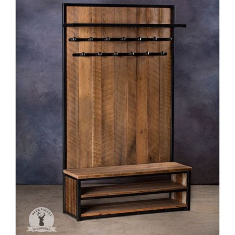 50 Reclaimed Barnwood Hall Tree Farmhouse Hall Tree With Coat Hooks